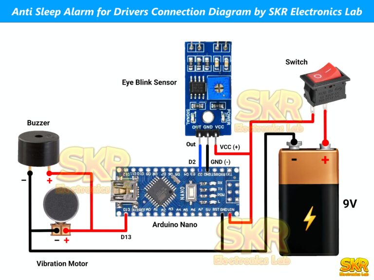 Anti Sleep Alarm For Drivers Using Arduino Tutorial Skr Electronics Lab