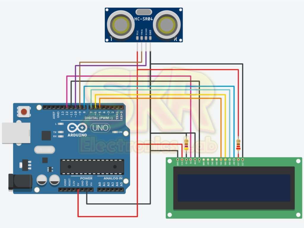How To Make A Distance Measuring Device Using Arduino And Ultrasonic Sensor Skr Electronics Lab